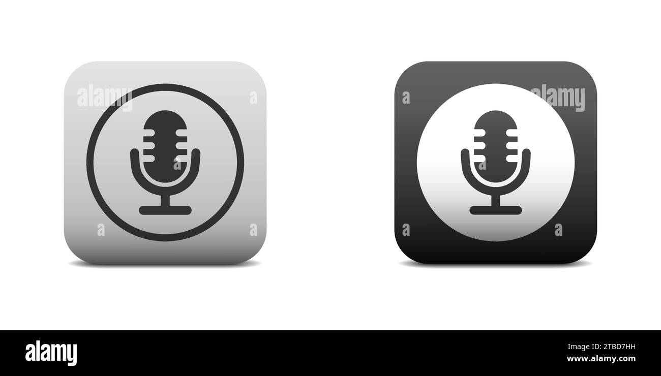 Studio microphone icon. Retro microphone. Podcast symbol. Flat vector ...
