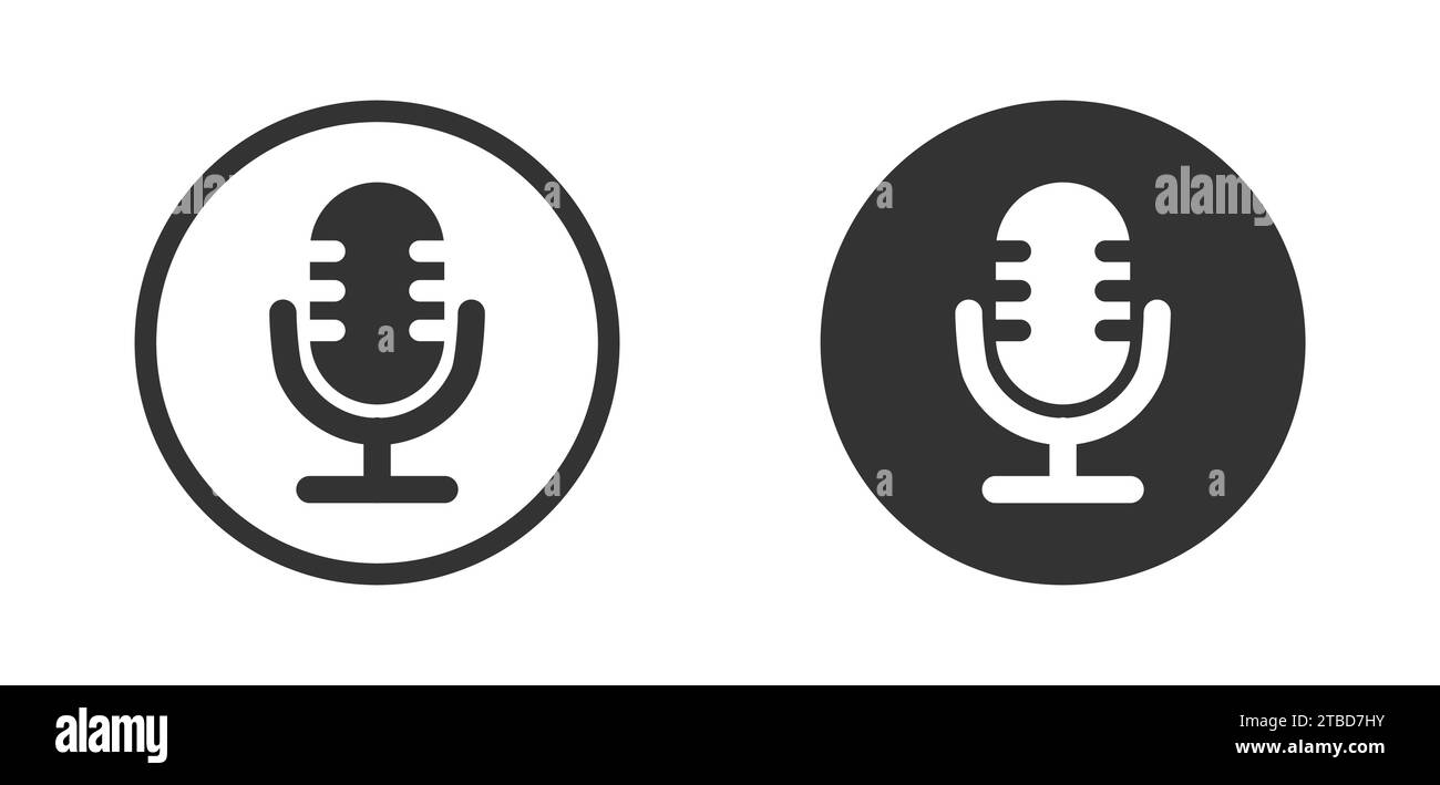 Studio microphone icon. Retro microphone. Podcast symbol. Flat vector ...