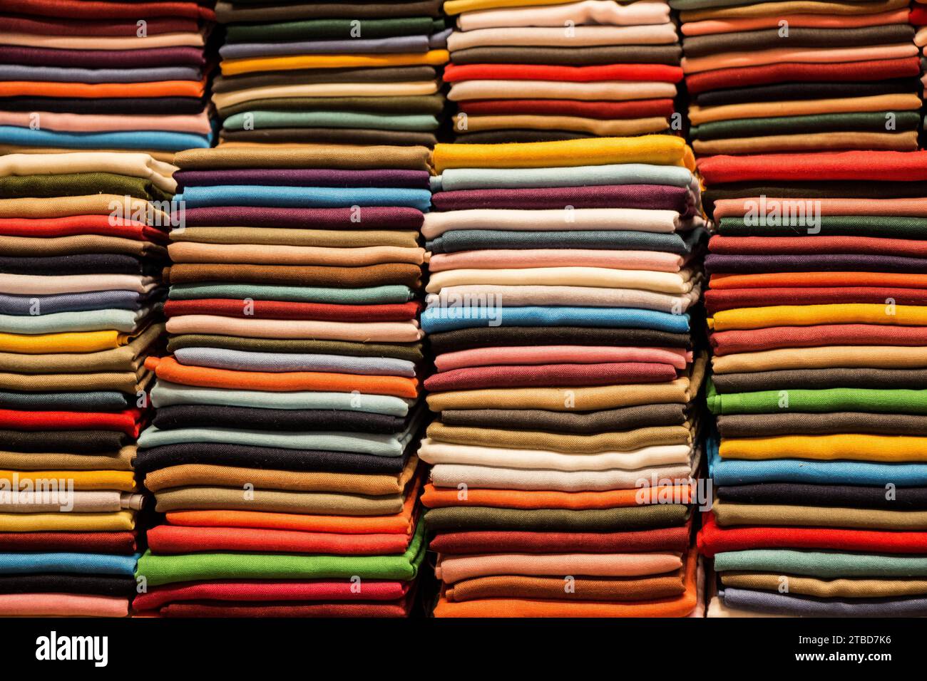 Examples of colorful fabric of various color and type Stock Photo - Alamy