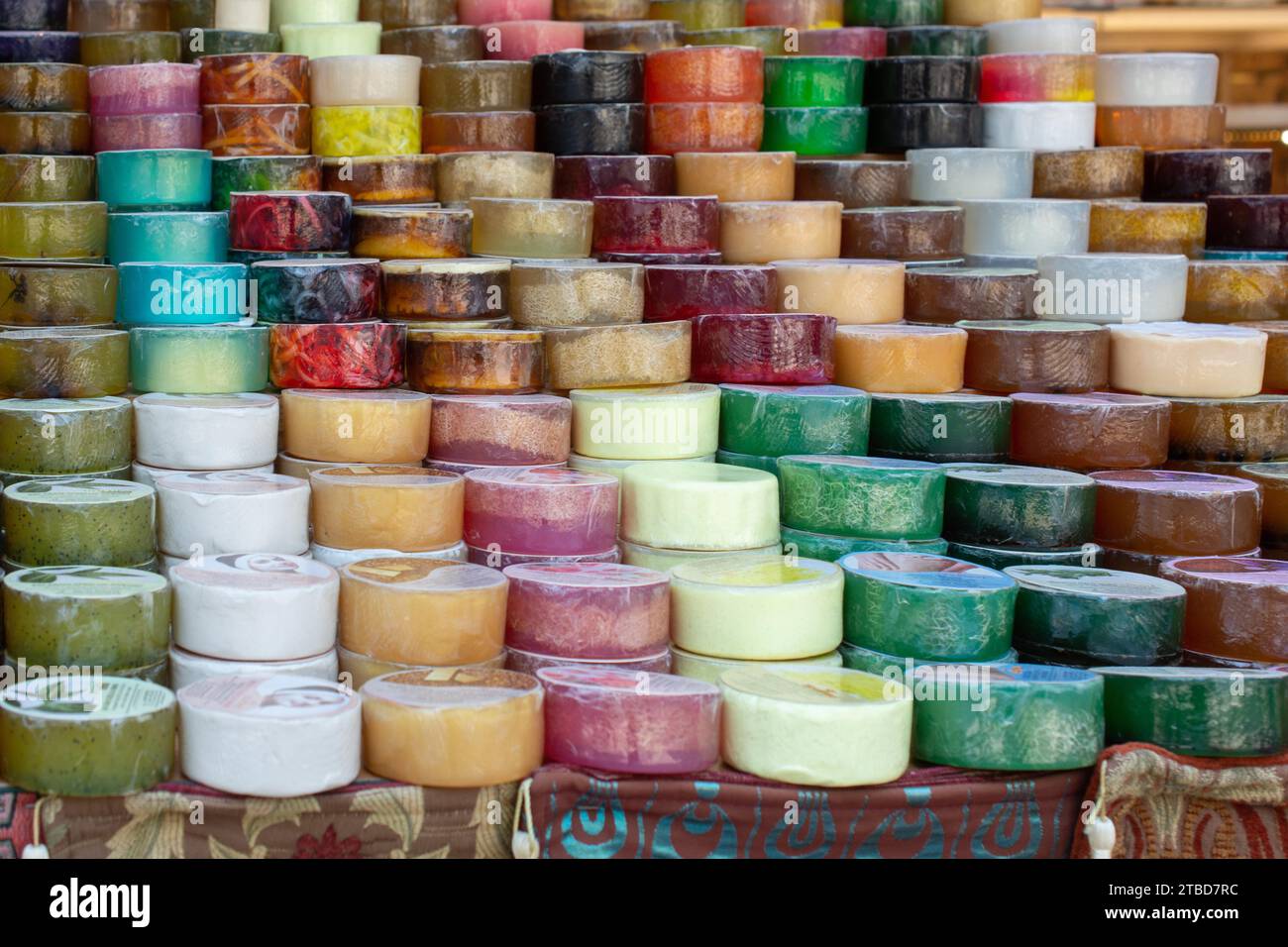 Multi-colored Eco-friendly exfoliating bars of soap for hair and body ...