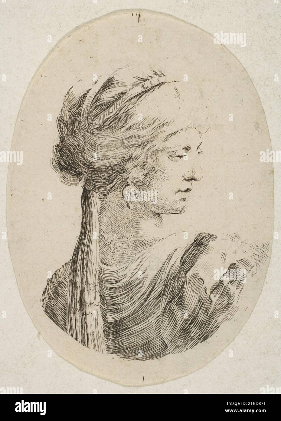 Sultana wearing a turban, in profile to the right, from 'Several heads ...