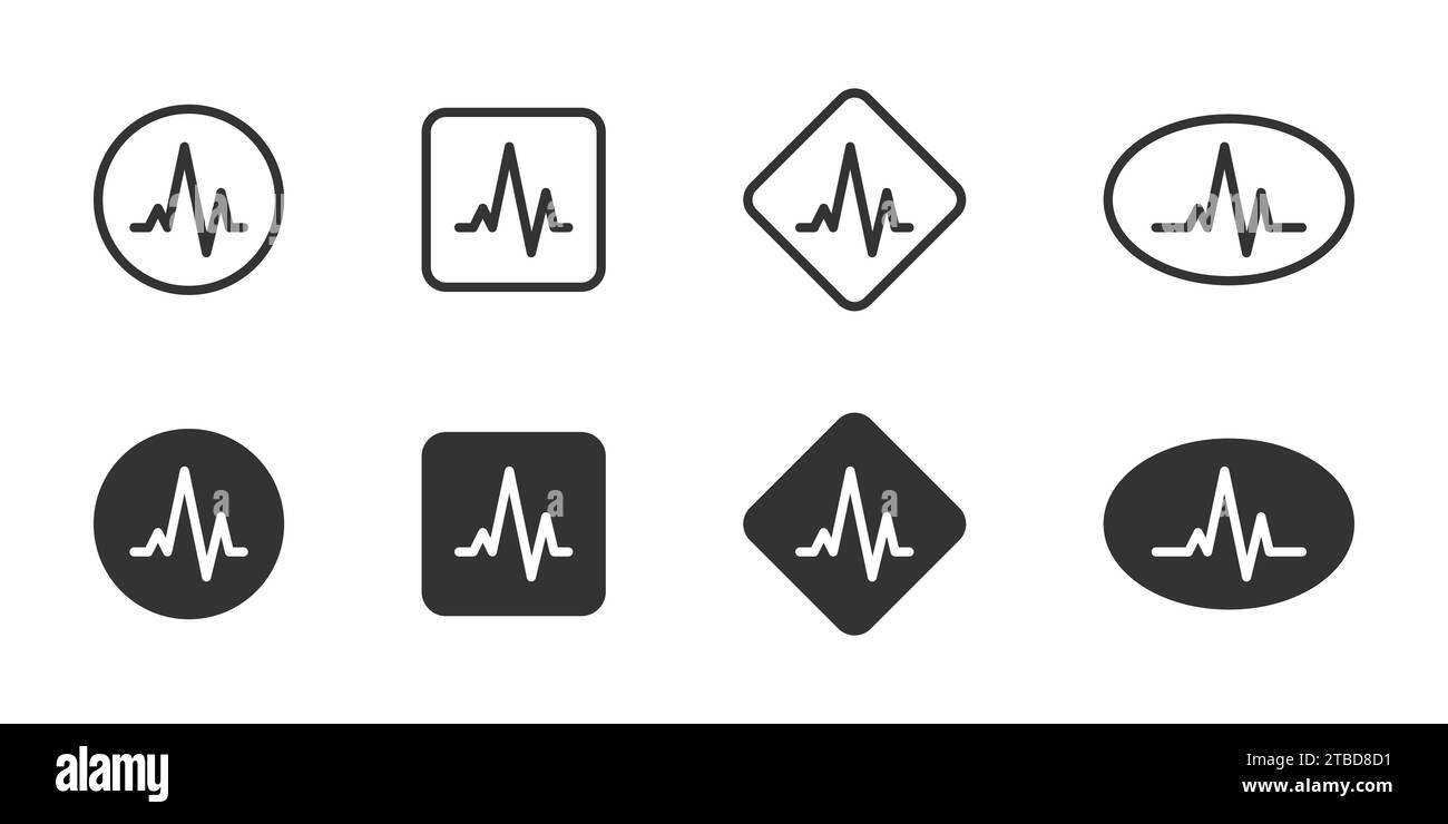 Heartbeat icon set. Pulse icon. Vector illustration Stock Vector Image ...