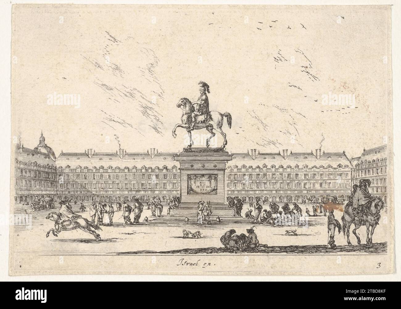 Plate 3: La Place Royale, equestrian statue of Louis XIII in profile ...