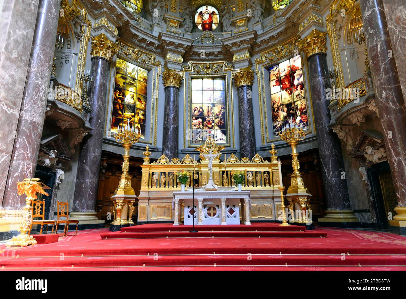 Altar area, interior view of Berlin Cathedral, UNESCO World Heritage ...