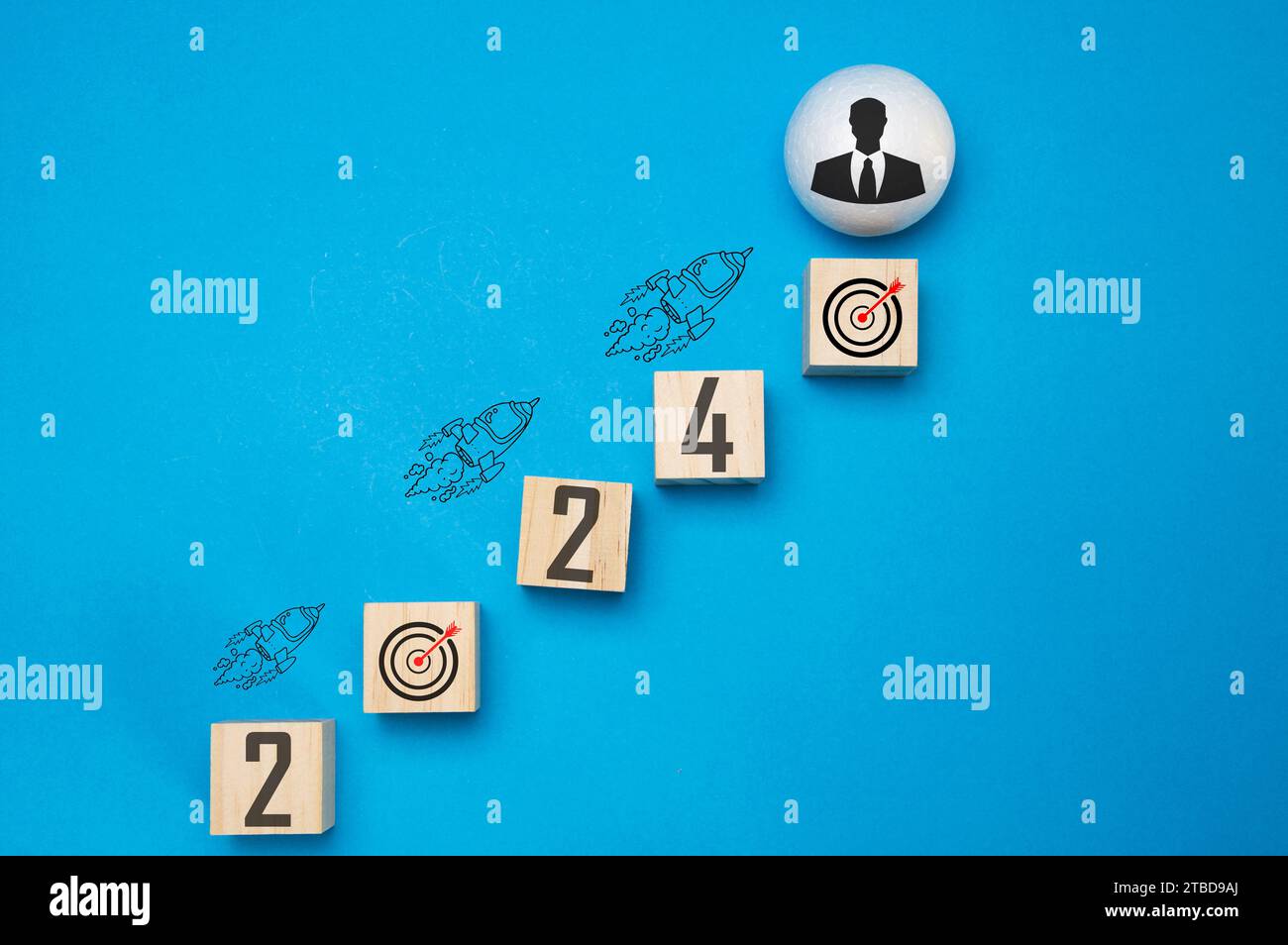 Business target trends for 2024. Analytical business people plan ...