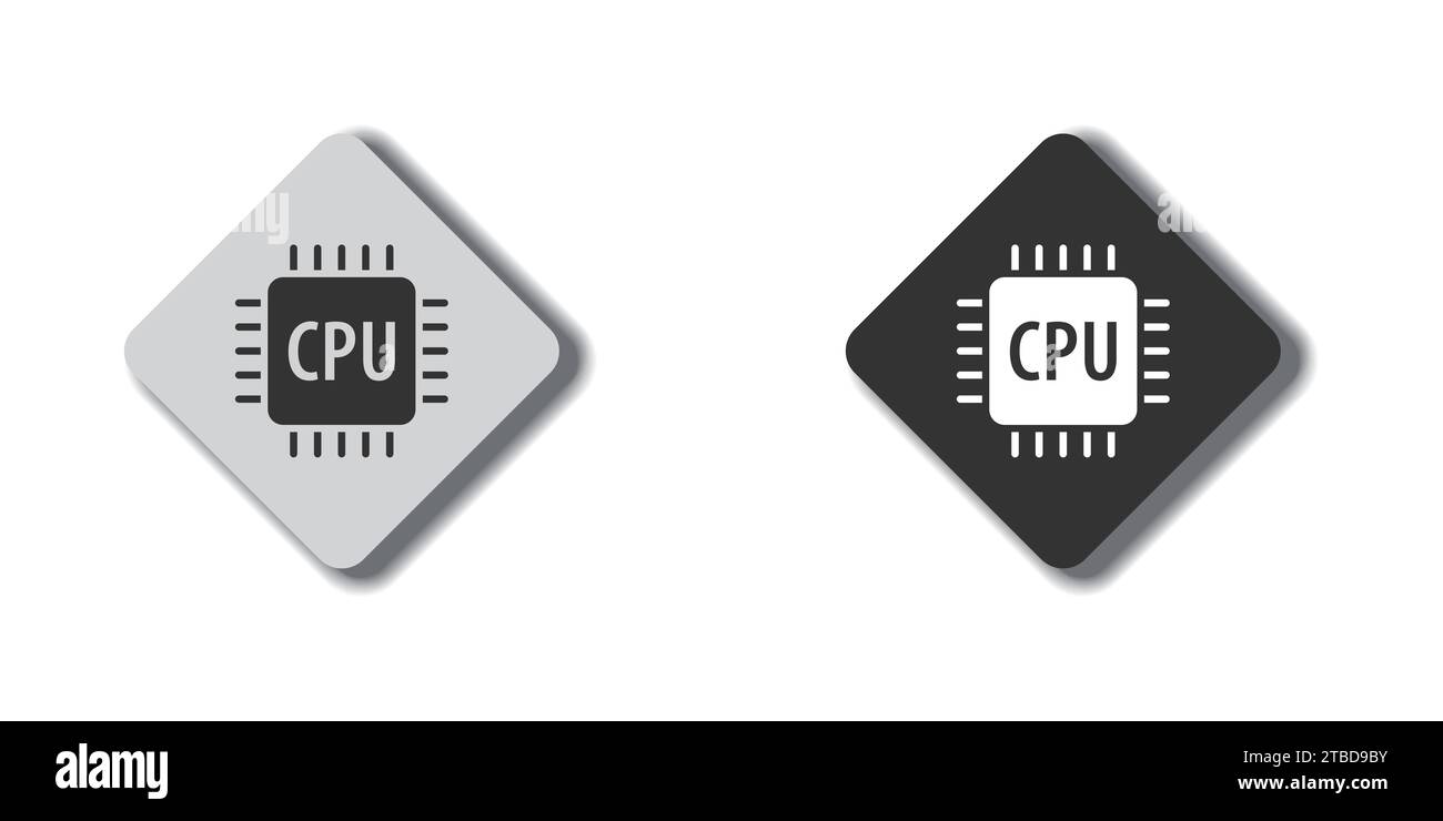 Processor icon. CPU icon. Flat vector illustration Stock Vector Image ...