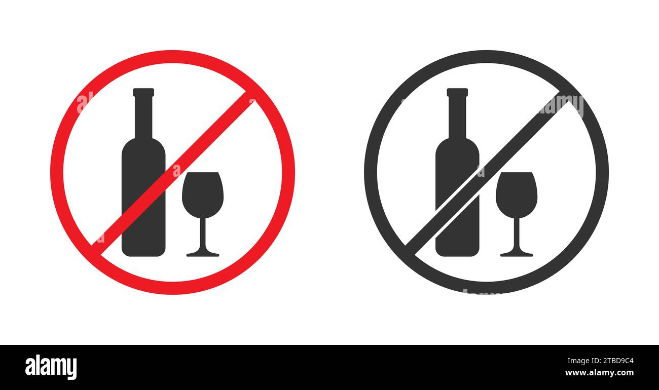 No drinking icon. No alcohol sing. Vector illustration Stock Vector ...
