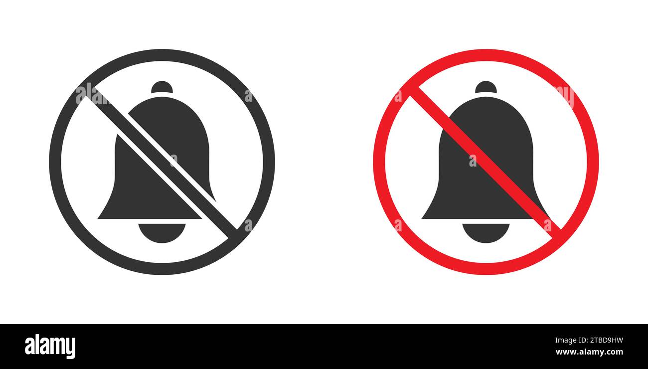 Cross on bell icon. Notifications off icon. Vector illustration Stock Vector Image & Art - Alamy