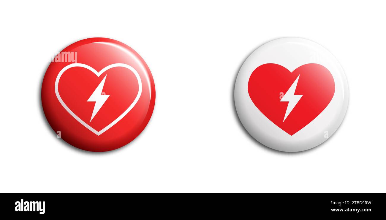 Heart and energy icon. Heart with a lightning icon. Vector illustration ...