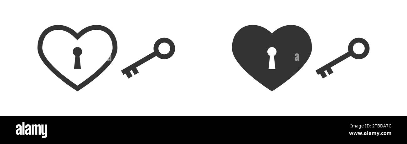 Heart with keyhole icon. Heart and key. Vector illustration Stock ...