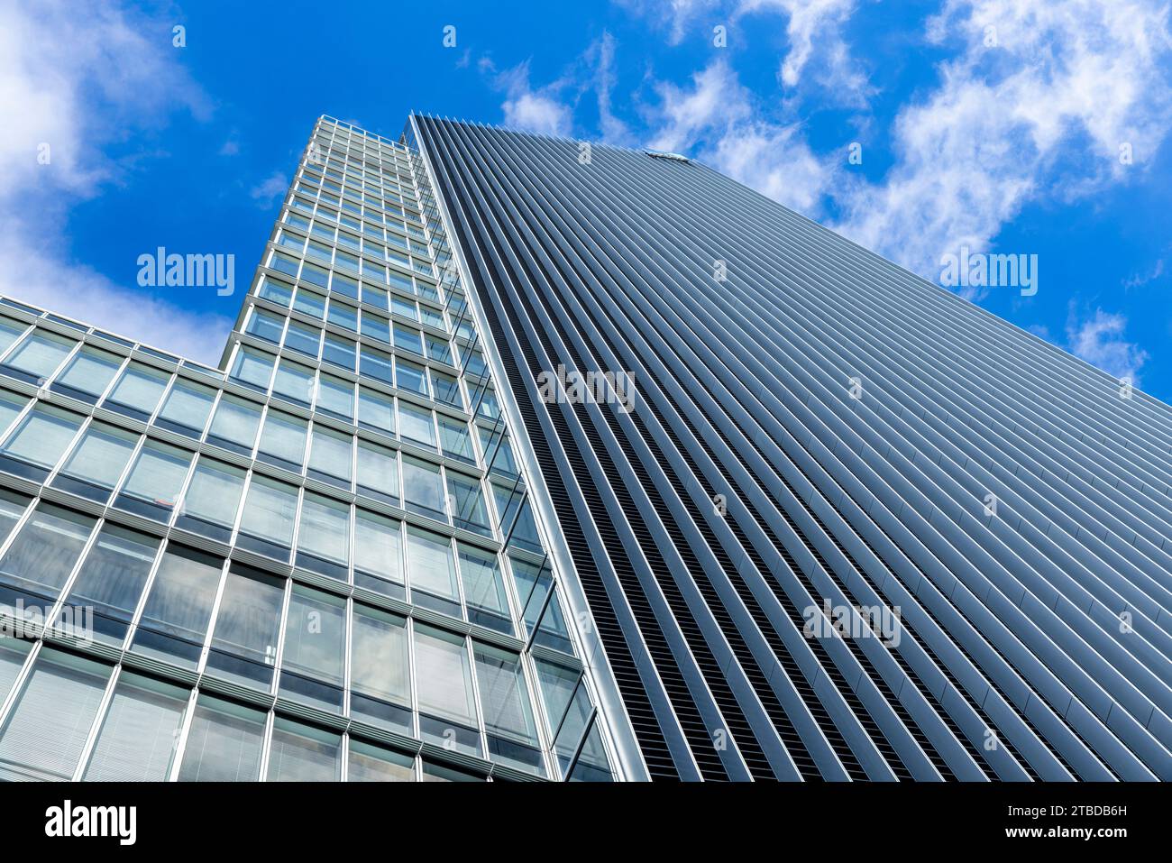 view of a modern tall building with exposed structure Stock Photo - Alamy