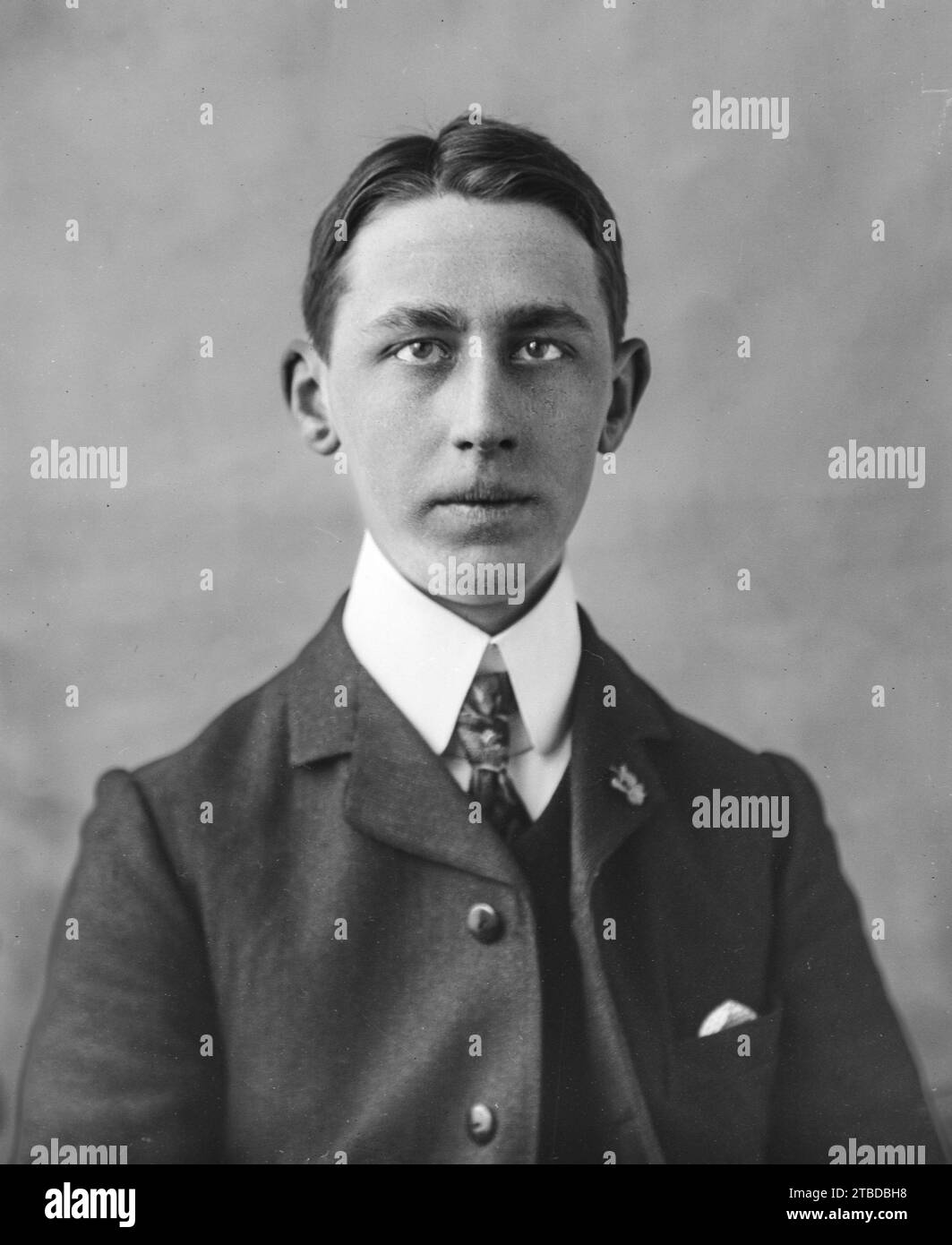 Edwardian formal portrait of a young man in a suit. Taken from a ...
