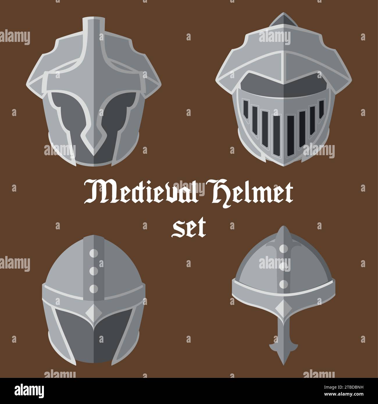 Collection medieval knight helmets hi-res stock photography and images - Alamy