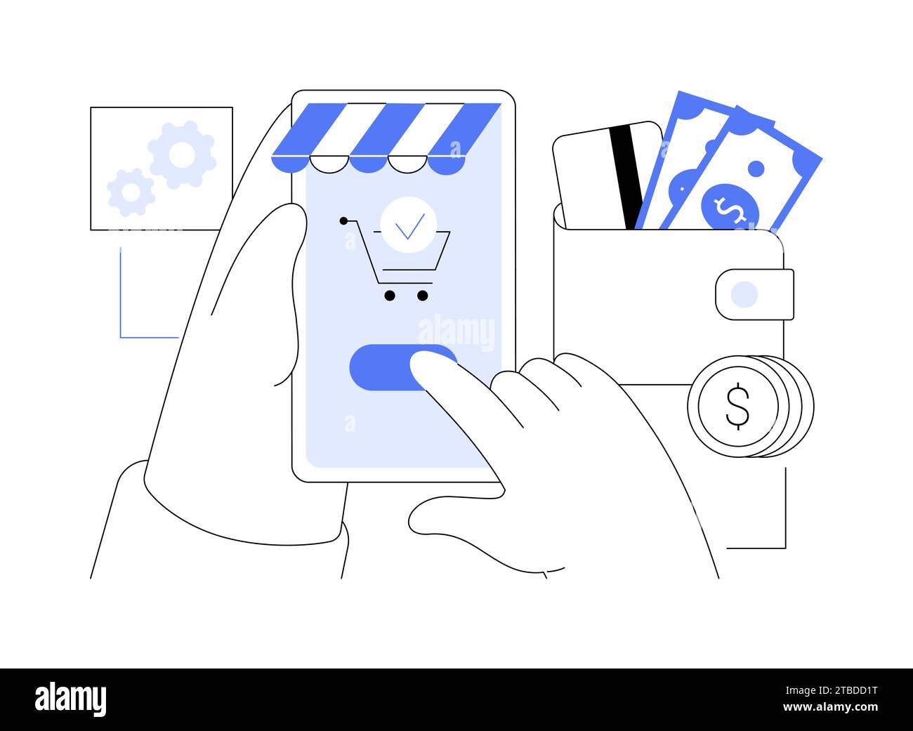 Making payments online isolated cartoon vector illustrations Stock ...