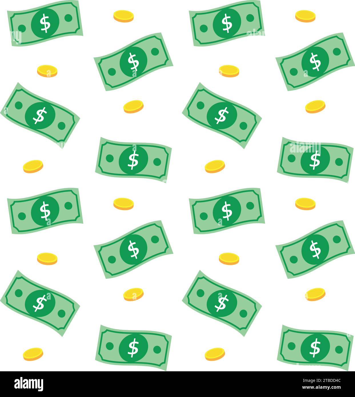 Vector seamless pattern of flat dollar money Stock Vector Image & Art ...