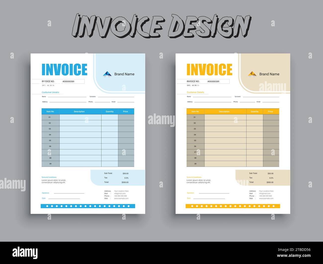 Invoice Design. Business invoice form template. Invoicing quotes, money ...