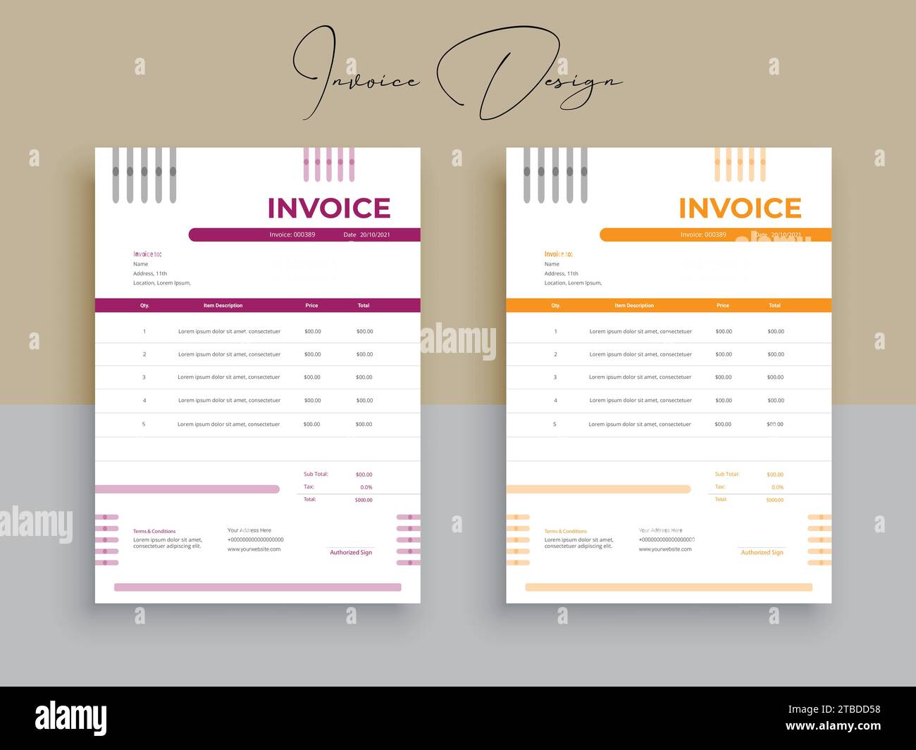 Invoice Design. Business invoice form template. Invoicing quotes, money ...