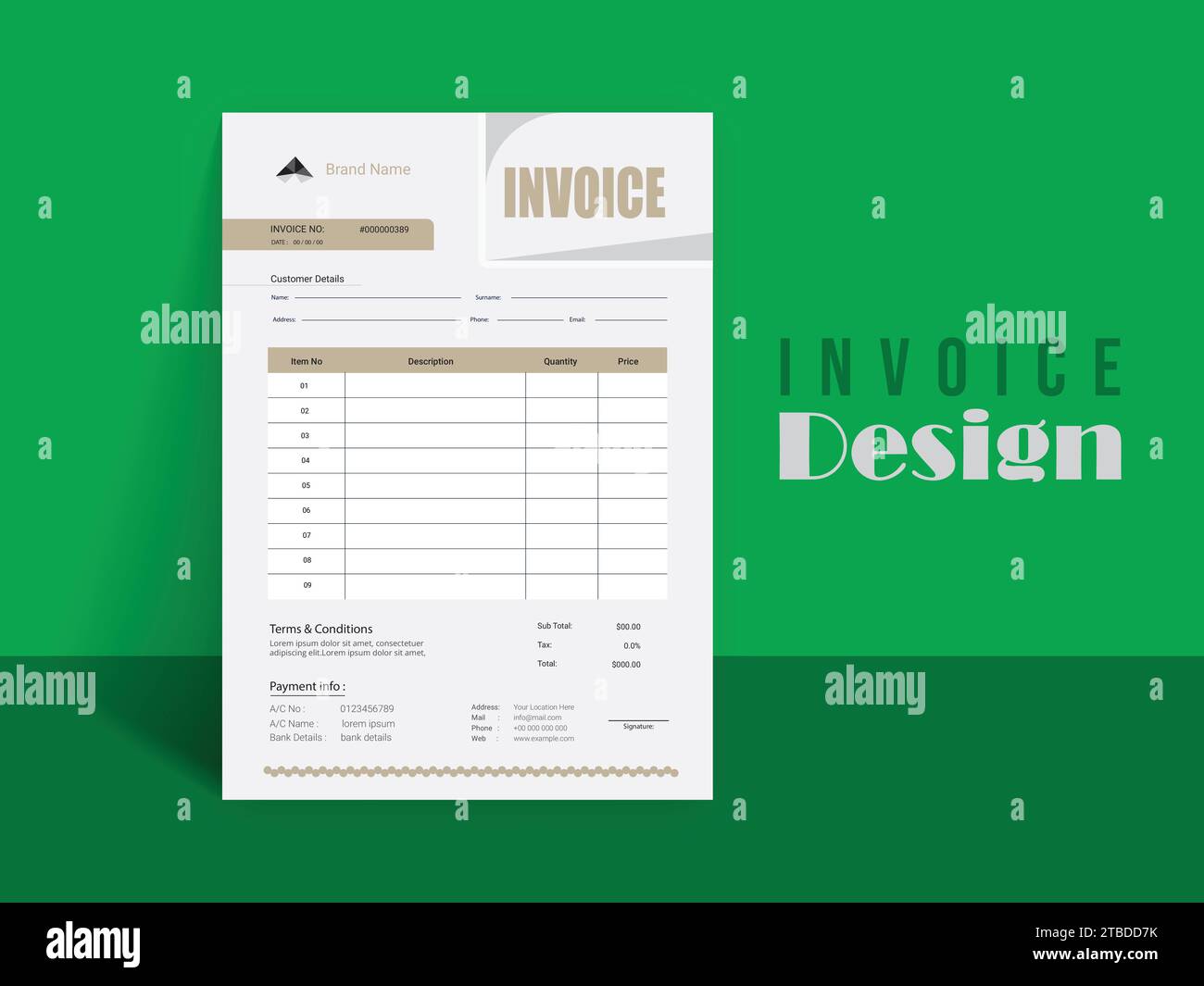 Invoice Design. Business invoice form template. Invoicing quotes, money ...