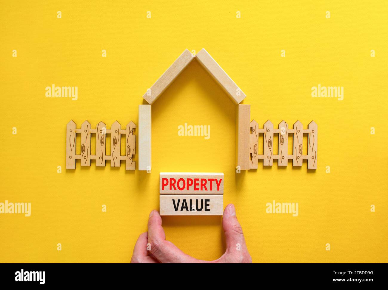 Property value symbol. Concept words Property value on beautiful wooden ...