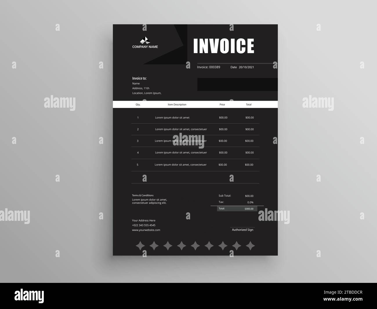 Invoice Design. Business invoice form template. Invoicing quotes, money ...