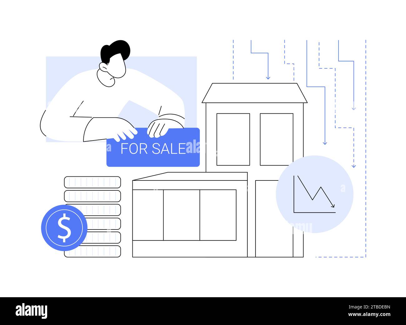 Selling assets isolated cartoon vector illustrations Stock Vector Image & Art - Alamy