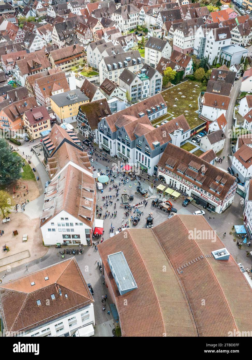 Aerial view half-timbered town, Calw, Black Forest, Germany Stock Photo ...