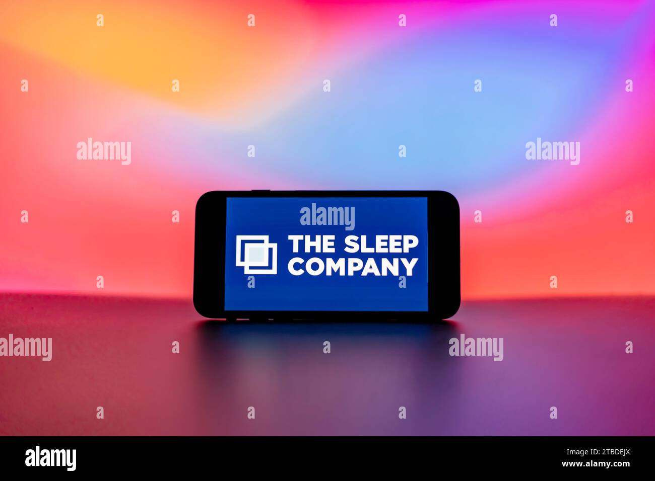 In this photo illustration, The Sleep Company logo is seen displayed on ...