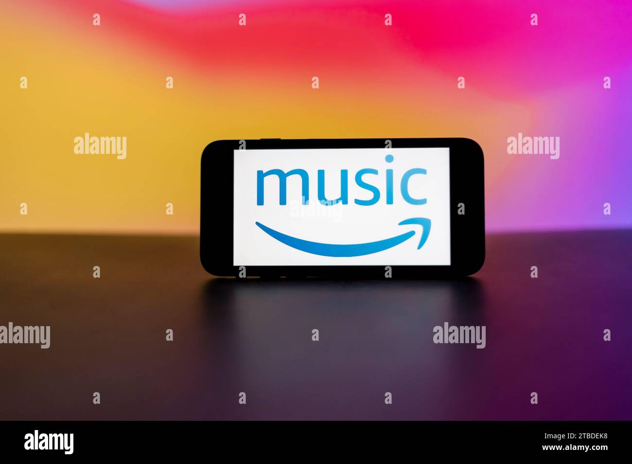 In this photo illustration, the amazon music logo is seen displayed on ...