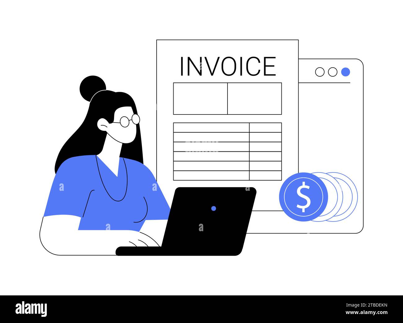 Fill out an invoice isolated cartoon vector illustrations Stock Vector ...