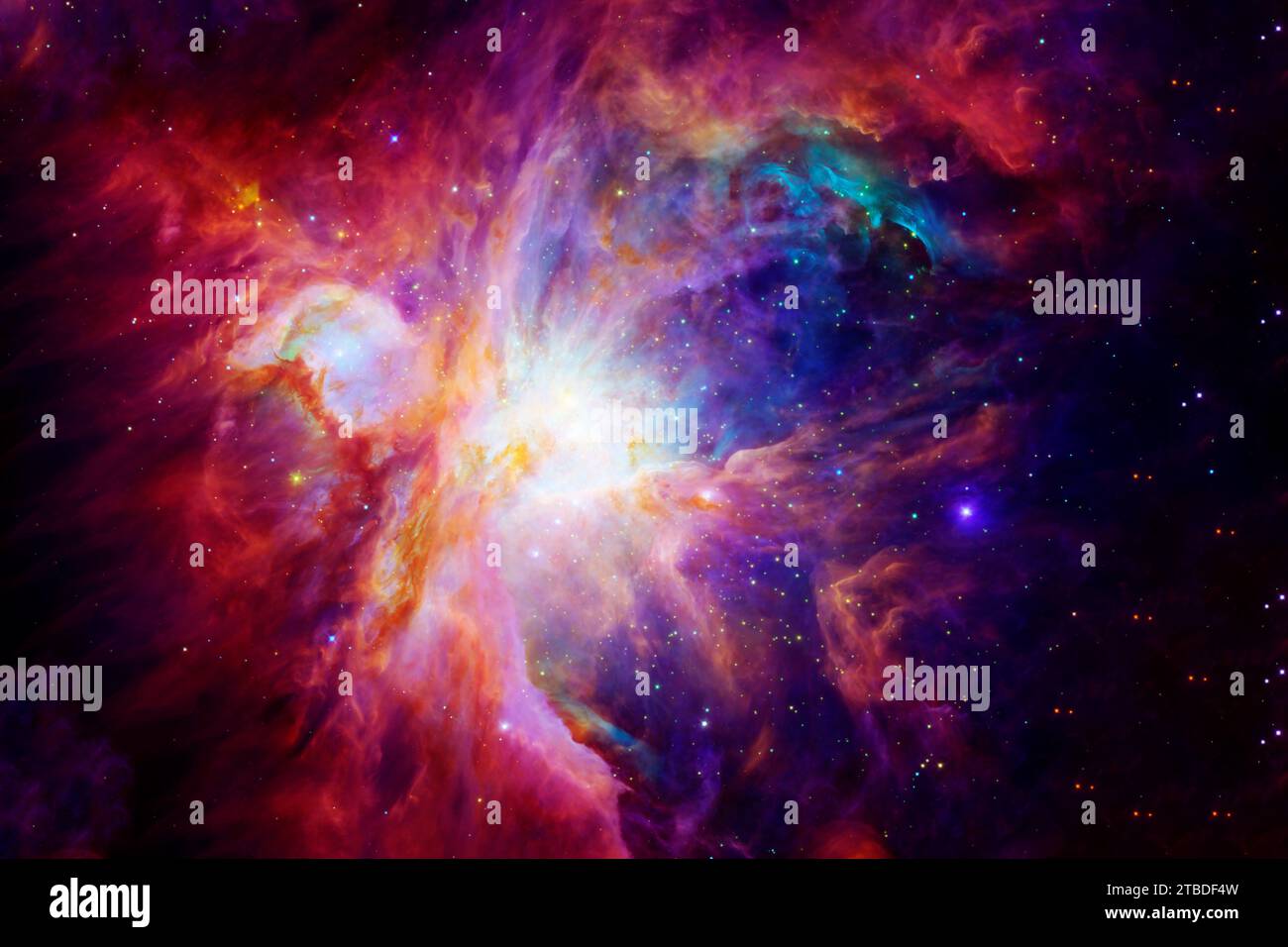 Red cosmic nebula. Elements of this image furnished by NASA. High ...