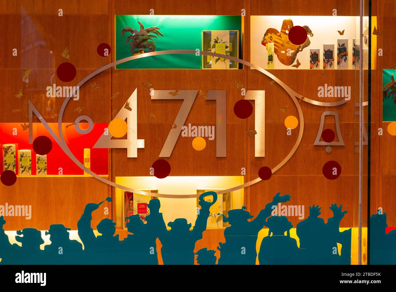 Shop window, flagship store of 4711, historic commercial building ...