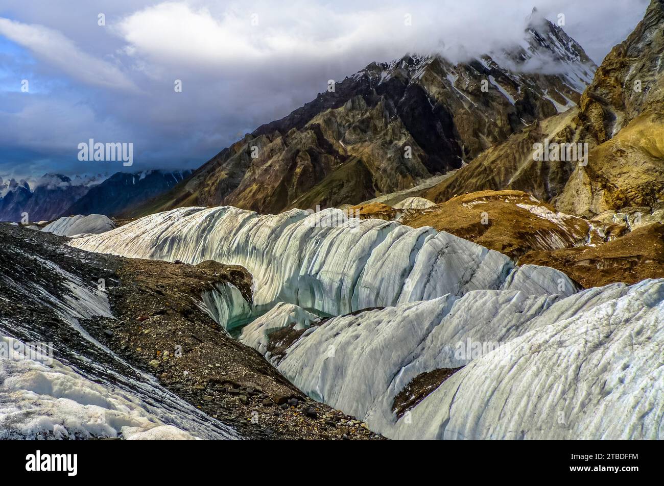 View of the Concordia peak 4,691 meters above sea level in the ...