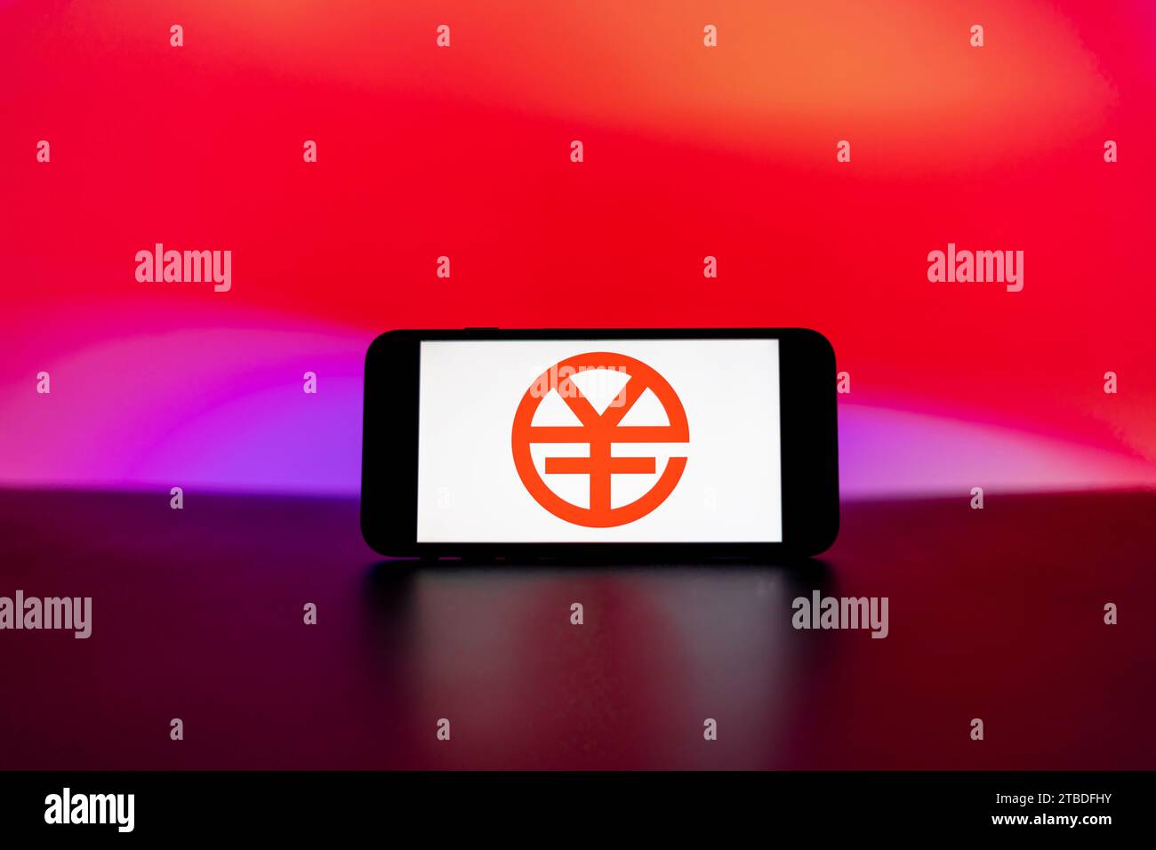 India. 06th Dec, 2023. In this photo illustration, a Yuan logo is seen ...