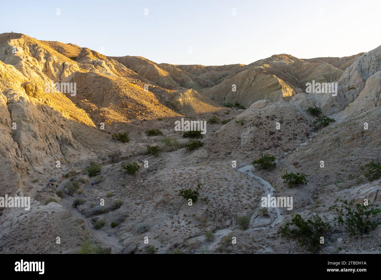 Box Canyon Wash, a dry, dusty, empty canyon in Southern California ...