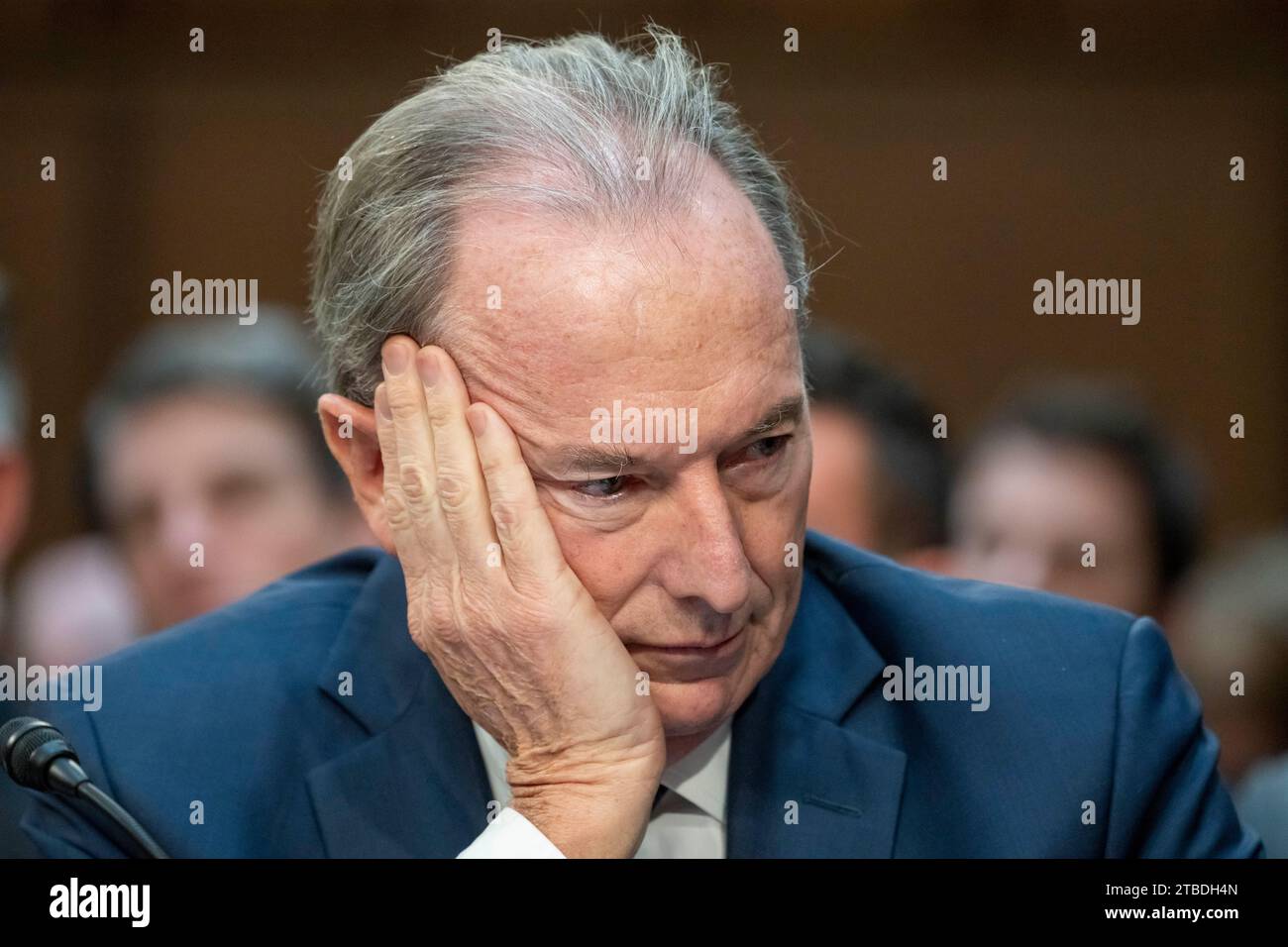 James P. Gorman, CEO of Morgan Stanley, listens during a Senate Banking ...