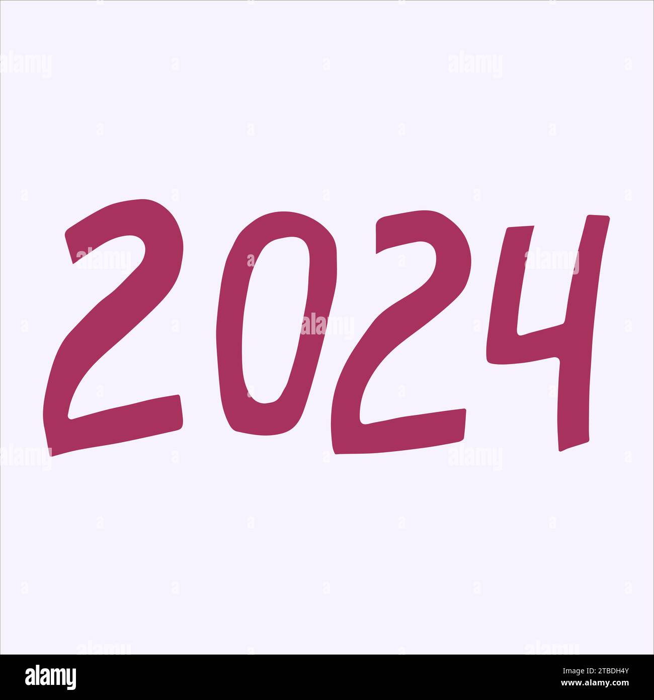 2024 - hand-drawn numbers. Creative lettering illustration for New Year ...