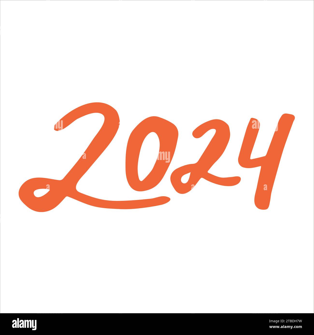 2024 - handwritten numbers. Modern calligraphy for New Year's posters ...