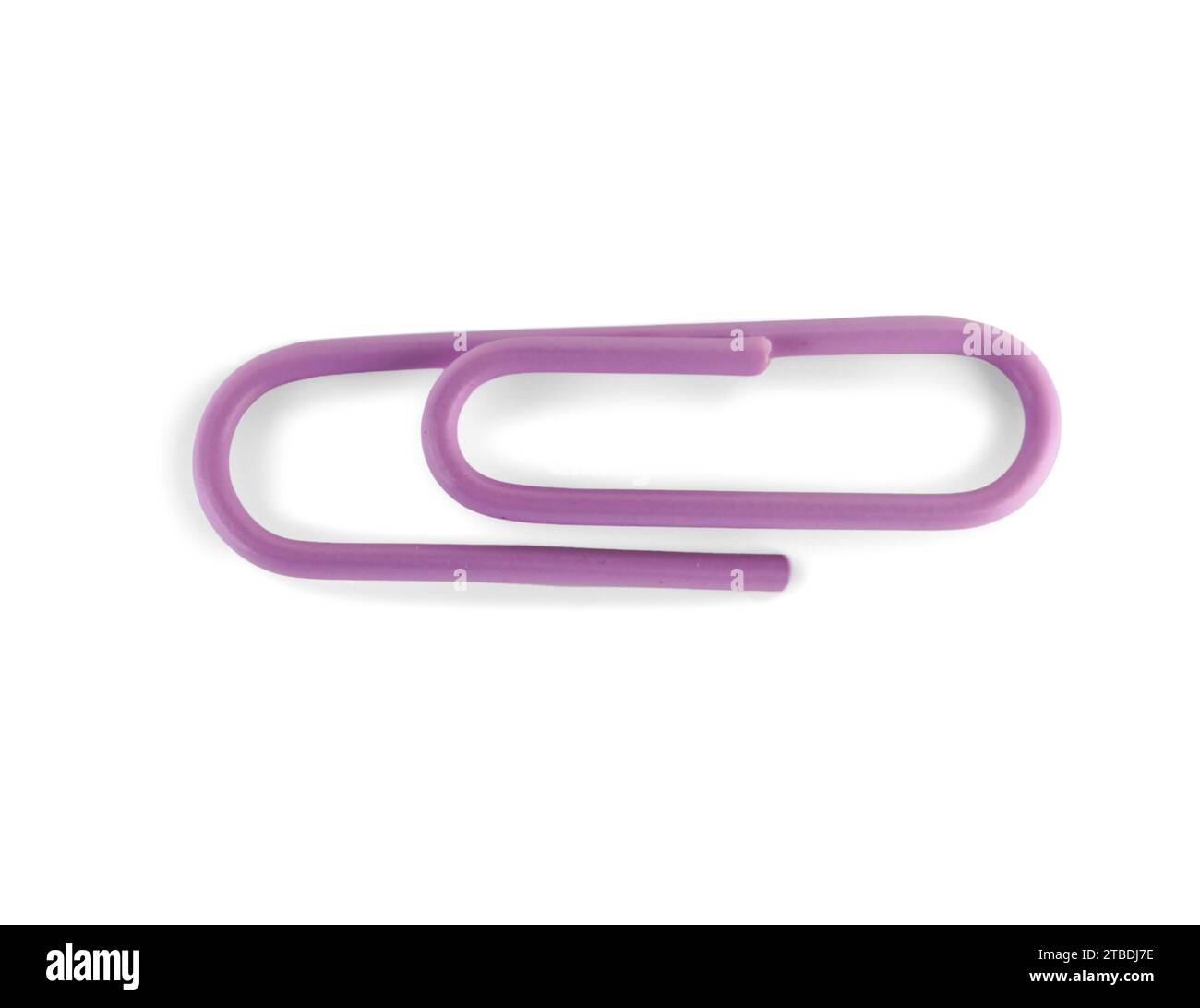 Lilac paper clip isolated on white background Stock Photo - Alamy