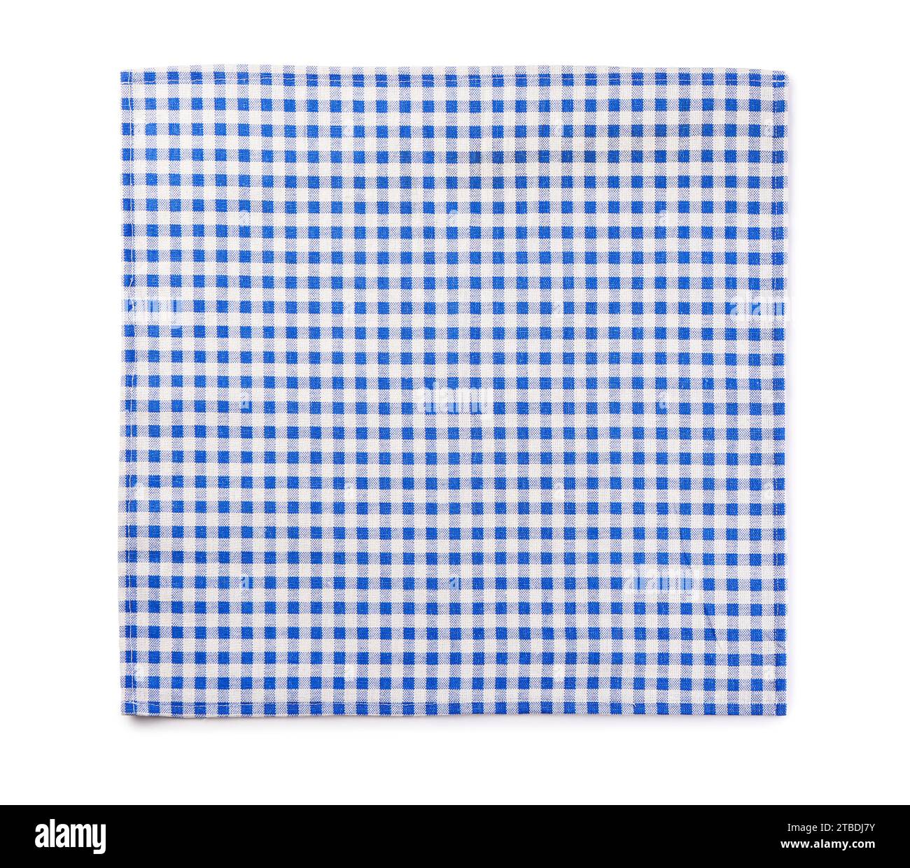 Folded checkered napkin on white background Stock Photo - Alamy