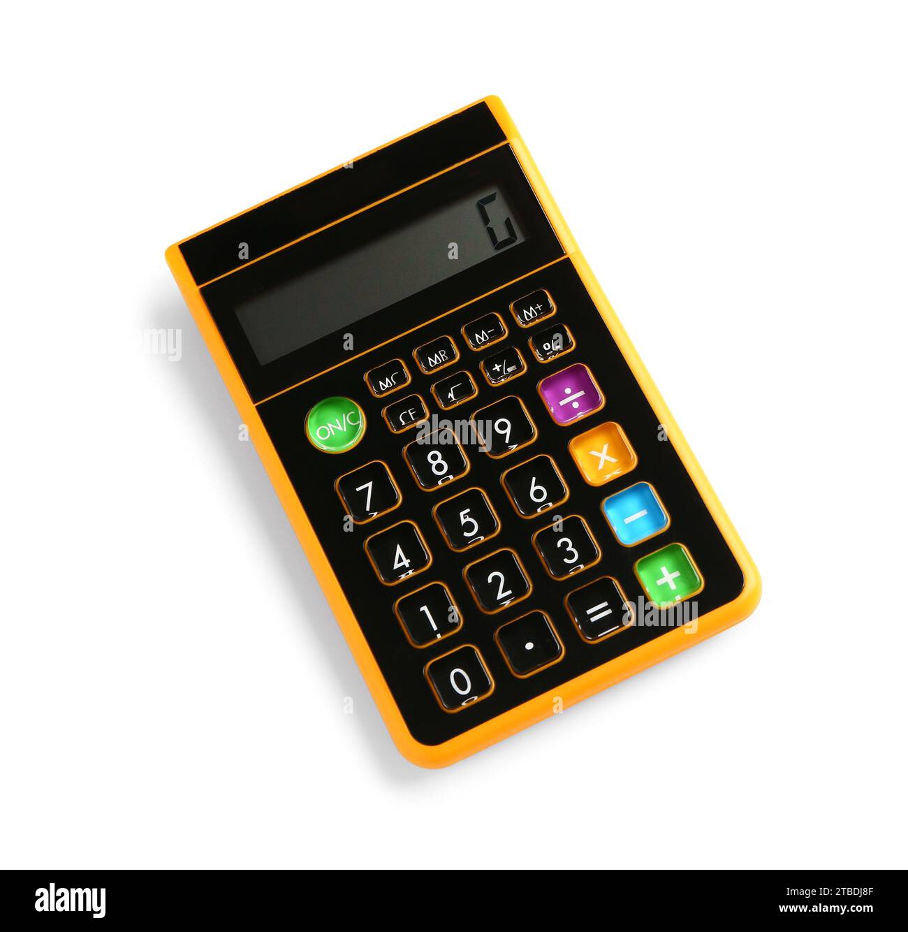 Modern calculator on white background Stock Photo - Alamy