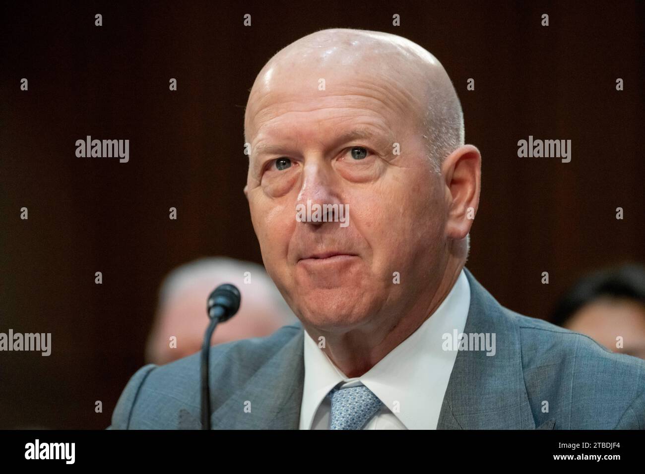 David Solomon, CEO, Goldman Sachs, listens during a Senate Banking ...