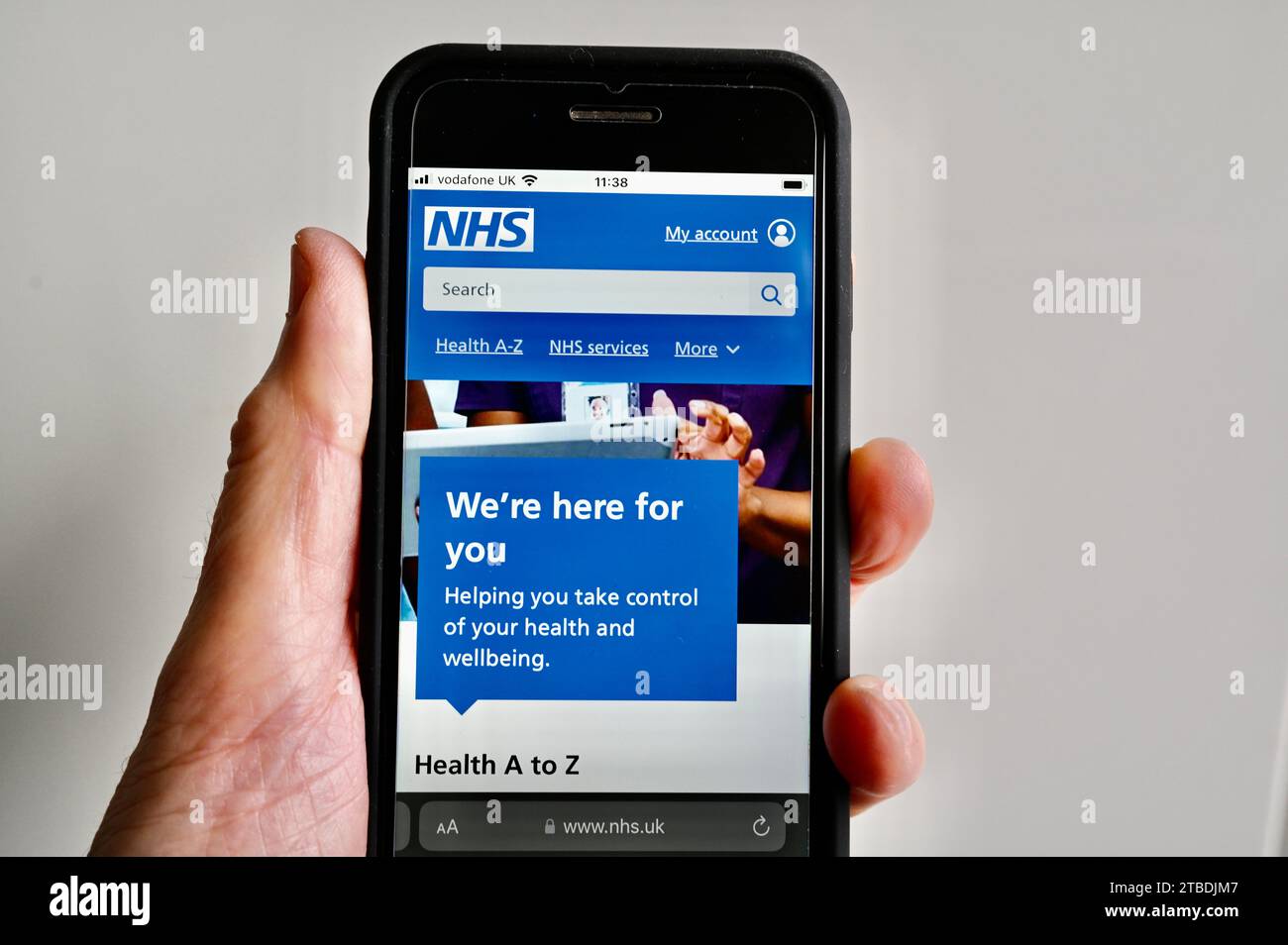 NHS Website displayed on a mobile phone screen Stock Photo - Alamy