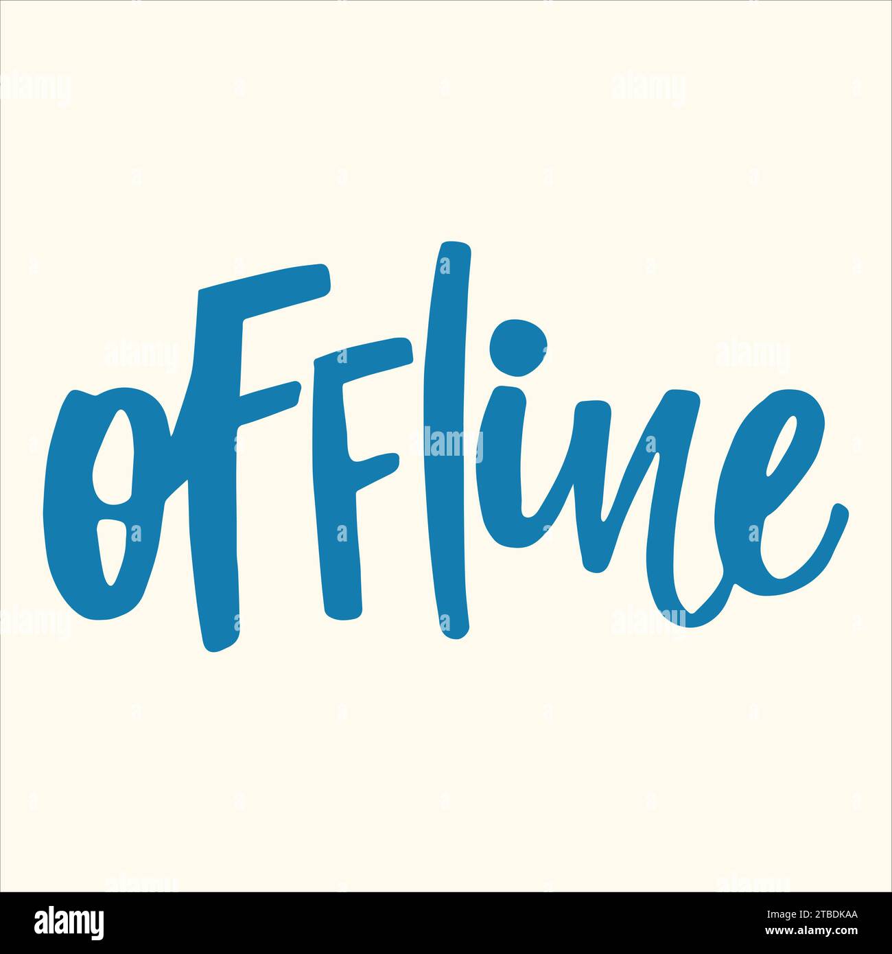 Offline - handwritten word. Modern calligraphy illustration for posters ...