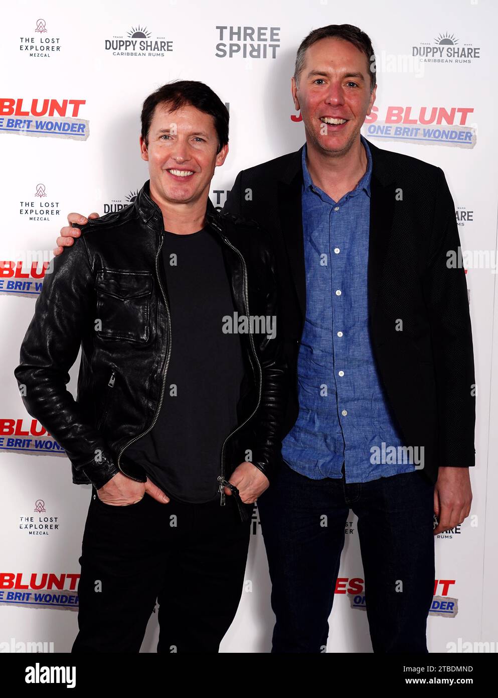 James Blunt and Director Chris Atkins (right) arrive for the screening ...