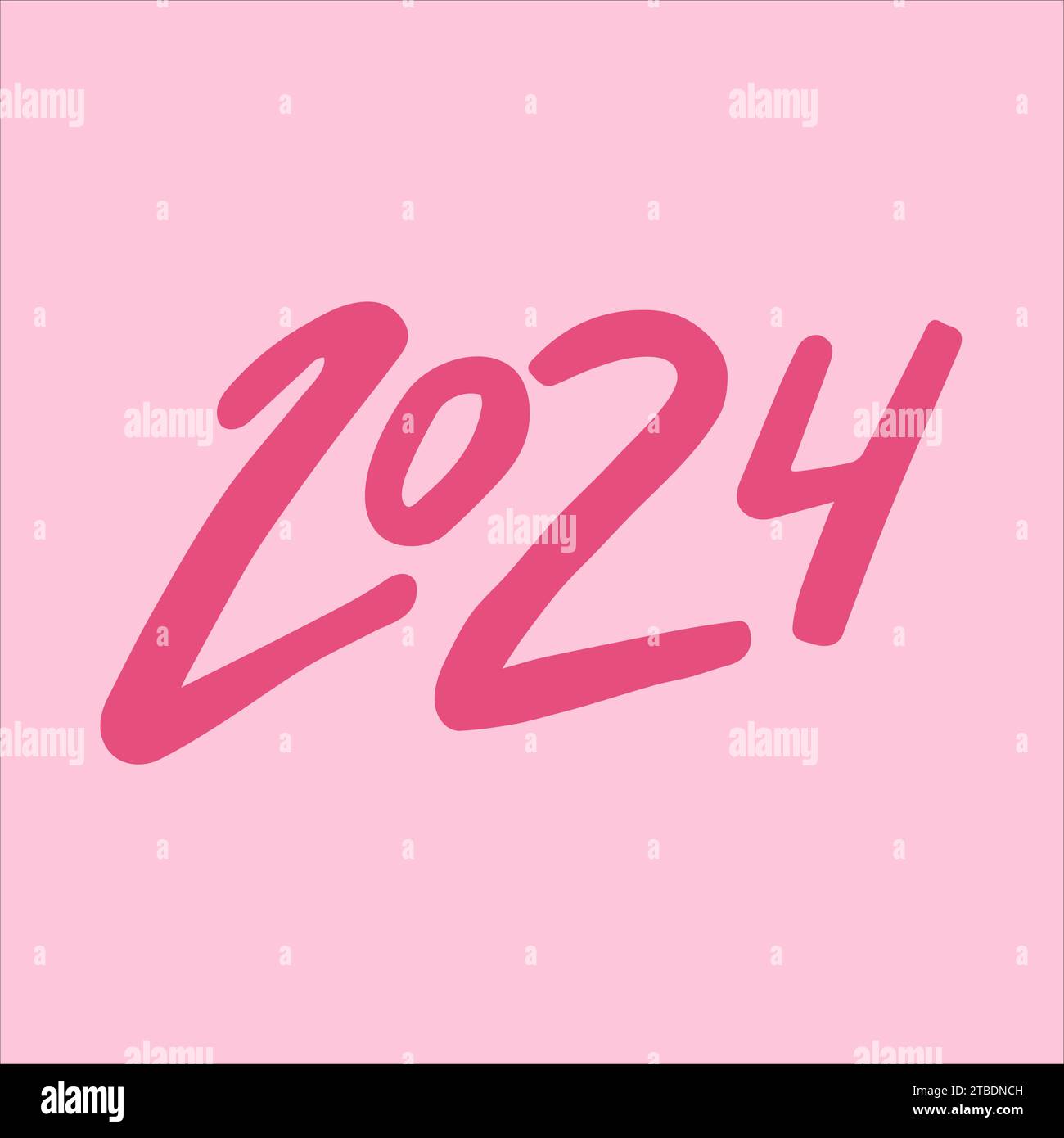 2024 - handwritten numbers. Calligraphy for New Year's posters ...