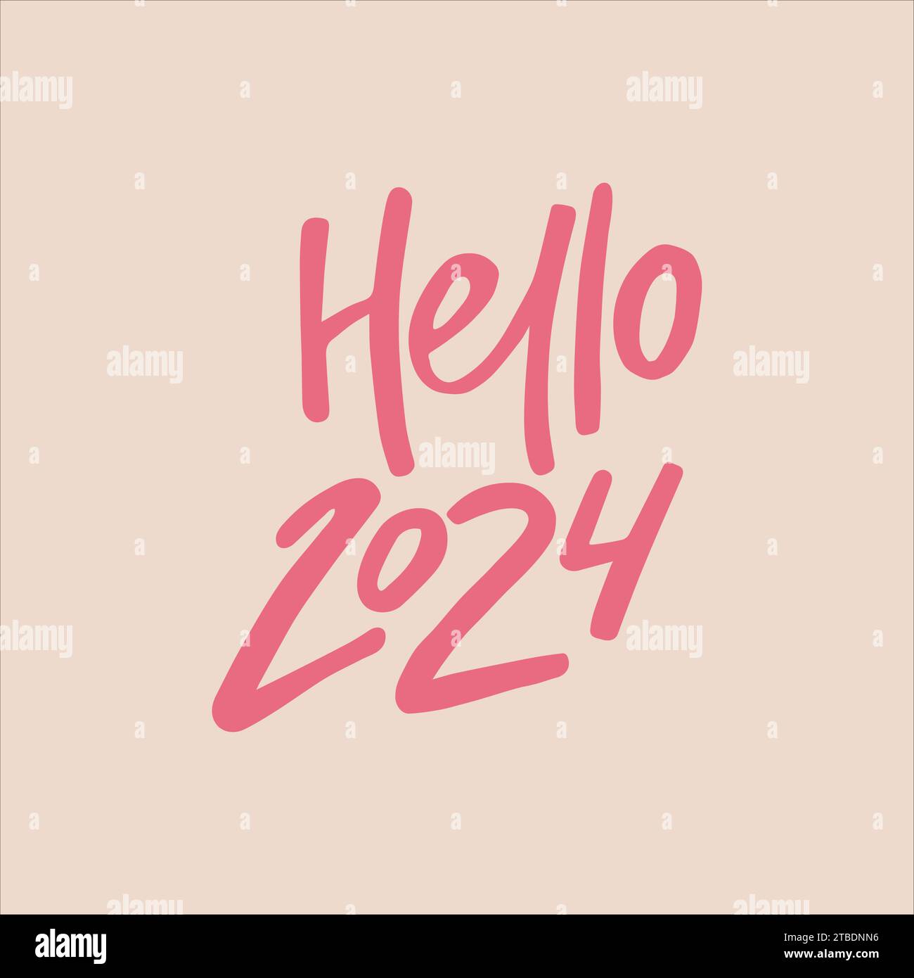 Hello 2024 - handwritten quote. Modern calligraphy illustration for New ...