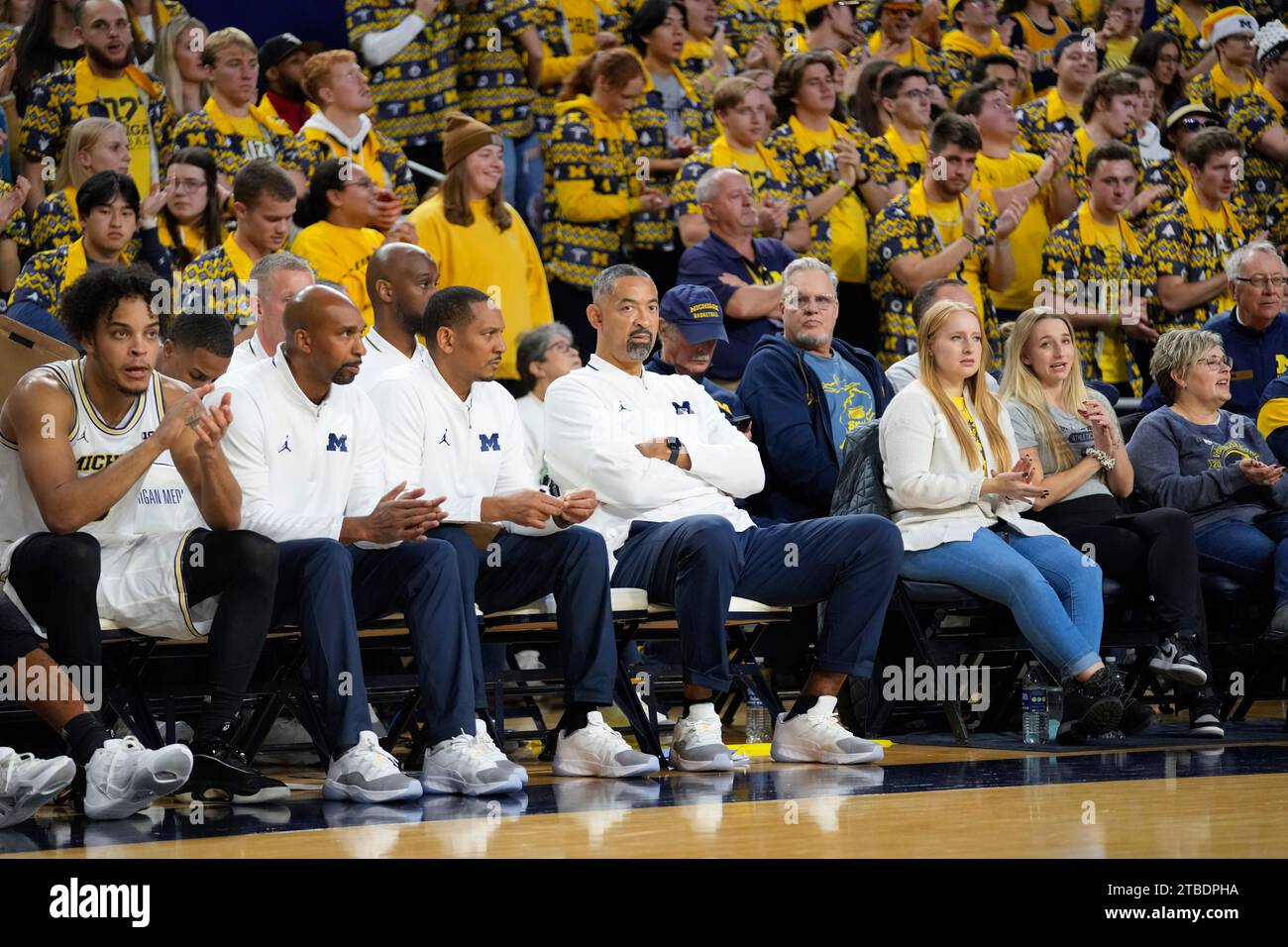 Michigan head coach Juwan Howard watches from the bench against Indiana ...