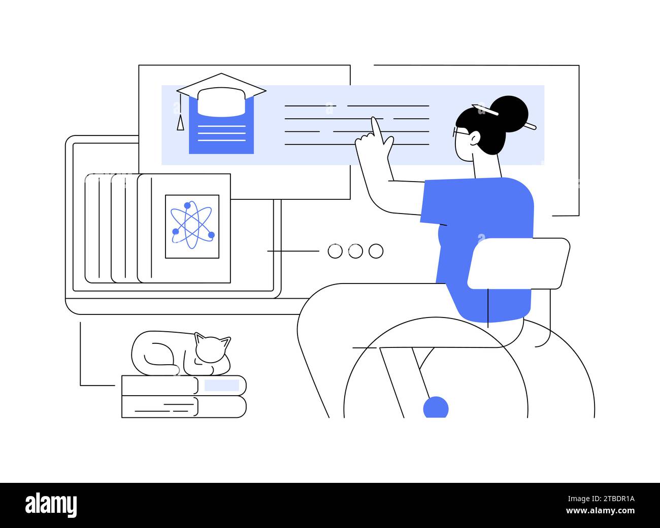 Distance learning isolated cartoon vector illustrations Stock Vector ...