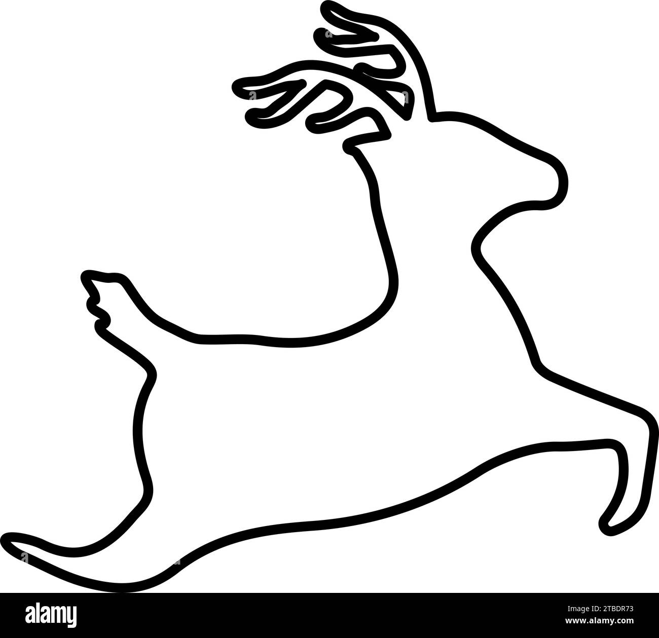 Outline of a christmas reindeer icon Vector Stock Vector Image & Art ...