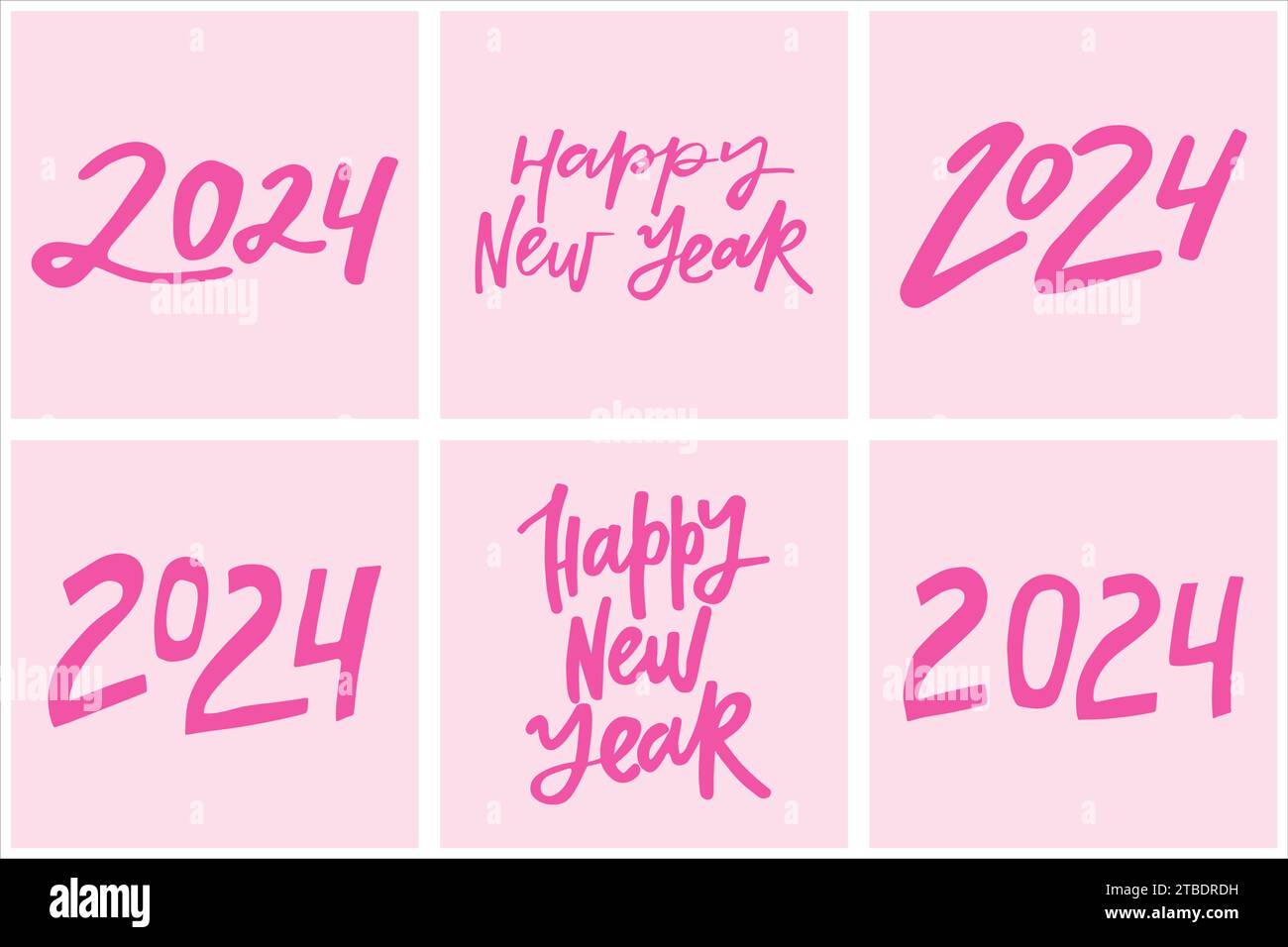 Set of handwritten quotes about New 2024 Year. Collection of ...